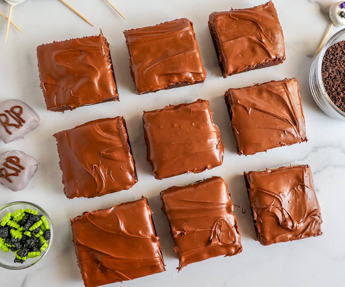 Graveyard Brownies | Spooky Halloween Dessert! - Barefoot In The Pines