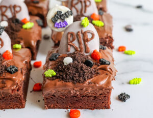 Graveyard Brownies | Spooky Halloween Dessert! - Barefoot In The Pines