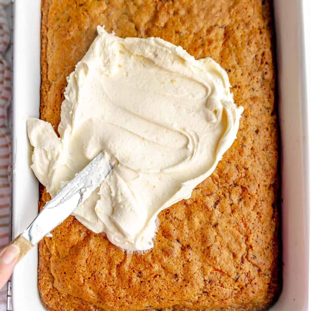 Easy Carrot Sheet Cake Recipe - Barefoot In The Pines