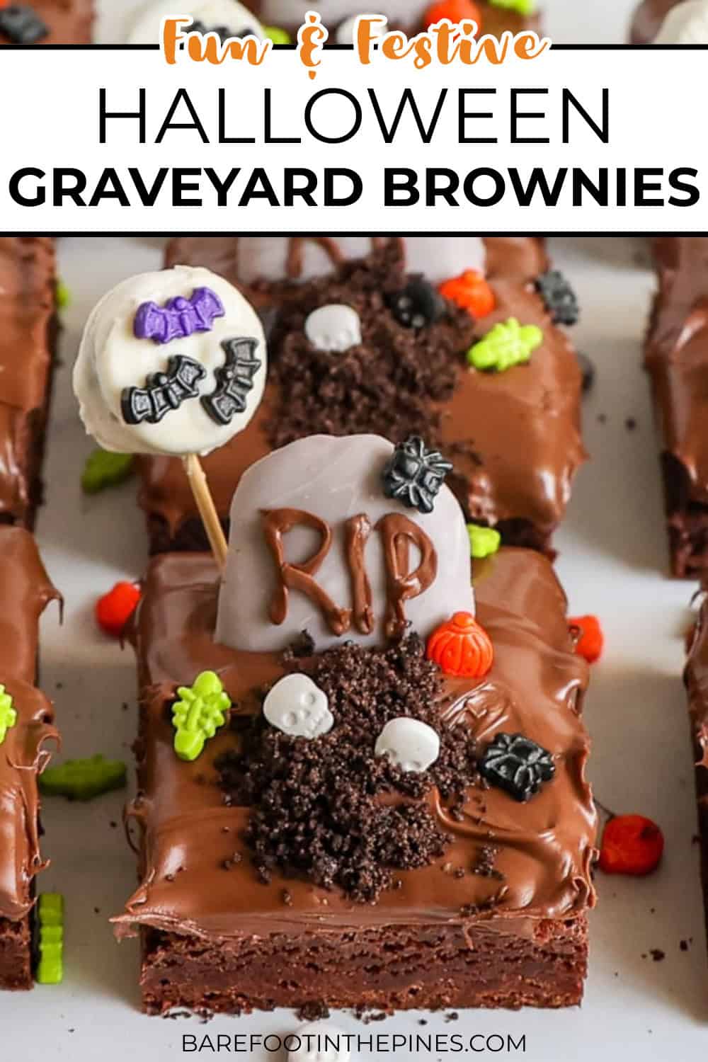 Graveyard Brownies | Spooky Halloween Dessert! - Barefoot In The Pines